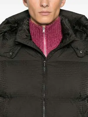 Emporio Armani Logo-lettering Hooded Down Jacket - Green