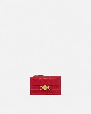 Versace Medusa '95 Quilted Nappa Card Holder - Red