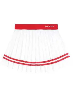 SPORTY & RICH Serif Pleated Skirt - White
