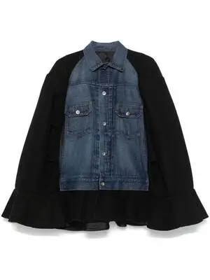 Sacai Denim-panel Cape