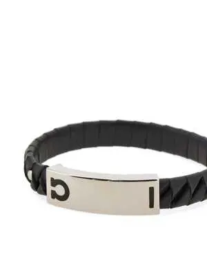 FERRAGAMO Gancini Leather Bracelet - Black