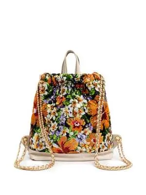 ISLA Sequin-embellished Floral Backpack