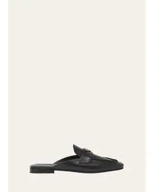 Prada Vitello Leather Mule Loafers - Nero