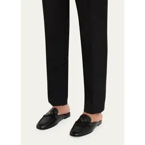 Prada Vitello Leather Mule Loafers - Nero