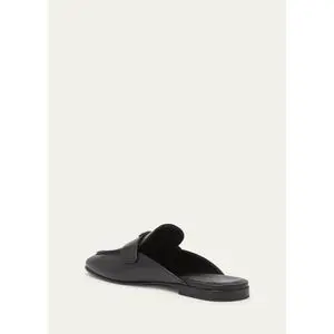 Prada Vitello Leather Mule Loafers - Nero