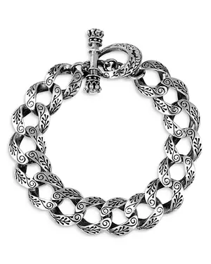KING BABY STUDIO Sterling Carved Link Bracelet - Silver