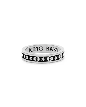 KING BABY STUDIO Stackable Skull And Star Ring - Silver