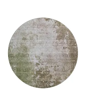 DALYN RUG COMPANY Dalyn Luxury Washable Bresca Bc3 Round Area Rug, 8' X 8 - Brown