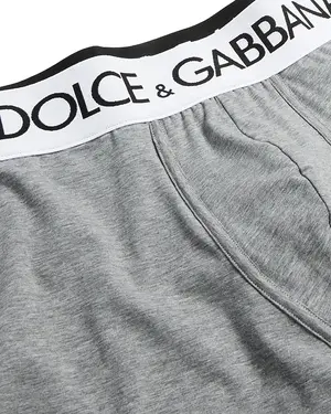 Dolce & Gabbana Cotton Blend Logo Waistband Boxer Briefs Medium Grey