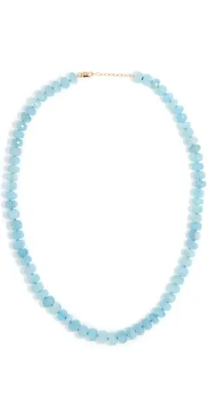 JIA JIA JIA JIA 14k Gold Aquamarine Beaded Necklace