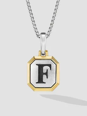 David Yurman Initial Amulet In Sterling Silver - F Silver