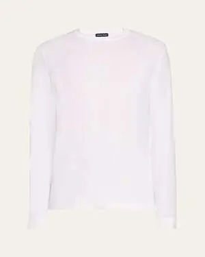 Giorgio Armani Solid Cotton T-shirt - White
