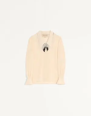 ValentinoGaravani Crepe De Chine Long-sleeve Shirt With Bow Detail - Ivory