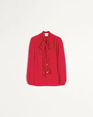 ValentinoGaravani Crepe De Chine Long-sleeve Shirt With Bow Detail - Paris