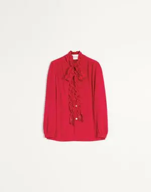ValentinoGaravani Crepe De Chine Long-sleeve Shirt With Bow Detail - Paris
