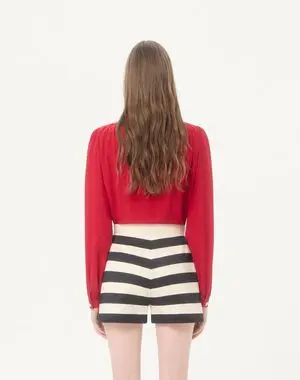 ValentinoGaravani Crepe De Chine Long-sleeve Shirt With Bow Detail - Paris