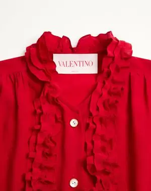 ValentinoGaravani Crepe De Chine Long-sleeve Shirt With Bow Detail - Paris