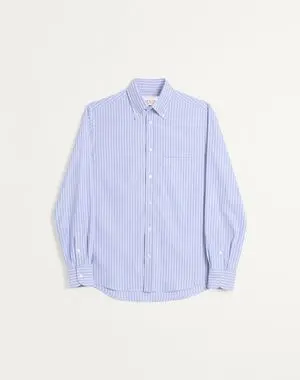 Valentino Garavani Vlogo Embroidered Cotton Shirt White/azure