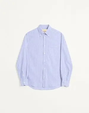 Valentino Garavani Vlogo Embroidered Cotton Shirt White/azure