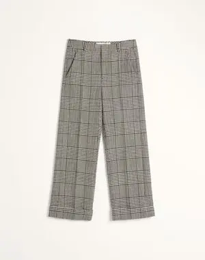 Valentino Garavani Houndstooth Check Virgin Wool Trousers