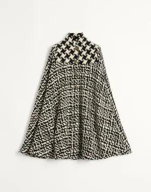 Valentino Garavani Geometric Tweed Cape - Ivory/black