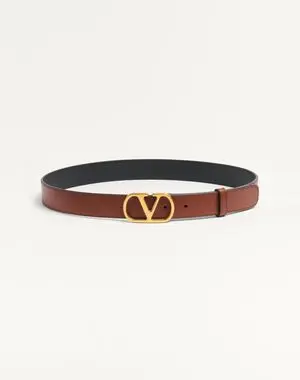 Valentino Garavani Vlogo Signature Belt - Deep Caramel