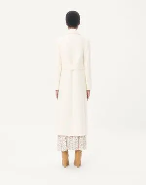 Valentino Garavani Drill Double Coat With V Gold Detail - Ivory