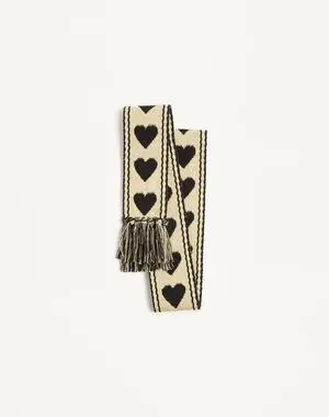 Valentino Garavani Antibes Cotton Scarf With - Butter/black