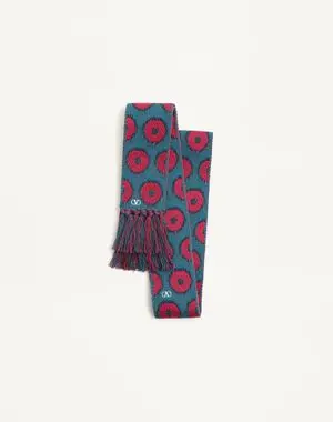 Valentino Garavani Antibes Cotton Scarf With - Red/blue