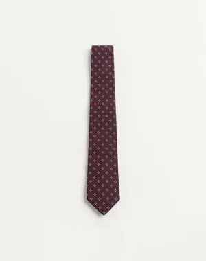 Valentino Garavani Valentino Garavani Micro-Check Jacquard Neck Tie Maroon