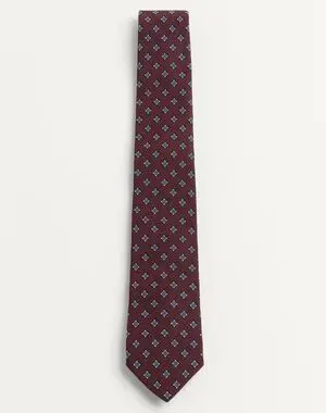 Valentino Garavani Valentino Garavani Micro-Check Jacquard Neck Tie Maroon/black/white/azure