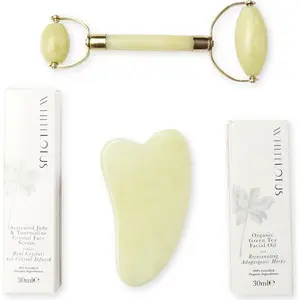 WHITE LOTUS BEAUTY Premium Jade Crystal Facial Set - Green