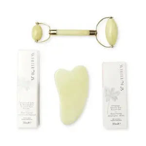WHITE LOTUS BEAUTY Premium Jade Crystal Facial Set - Green