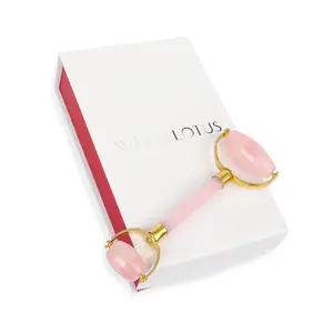 WHITE LOTUS BEAUTY Premium Rose Quartz Facial Roller - Pink