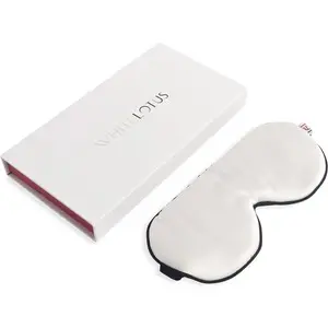 WHITE LOTUS BEAUTY Luxurious Cruelty Free 100% Mulberry Silk Eye Mask - White