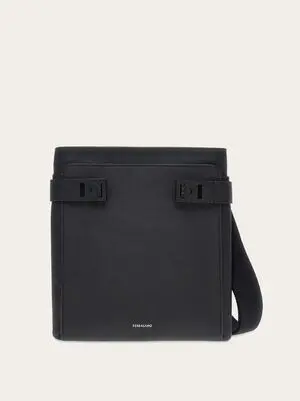 FERRAGAMO North-south Crossbody Bag With Hug Buckle - Black