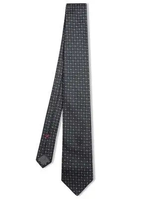 Brunello Cucinelli Silk Geometric Necktie - Grey