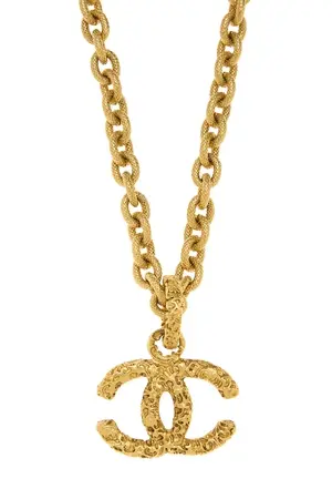 Chanel Cc Fretwork Necklace
