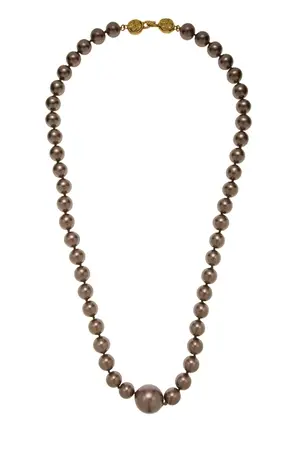 Chanel Faux Pearl Necklace - Brown