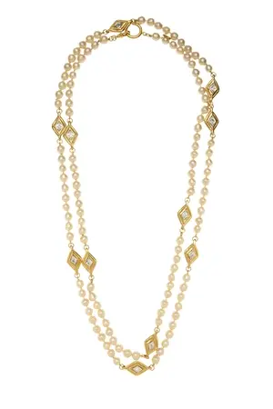 Chanel Faux Pearl Necklace - Gold