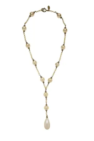 Chanel Faux Pearl Necklace - Gold