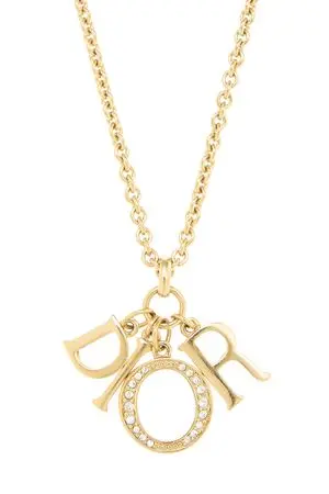Dior Crystal Logo Letters Necklace