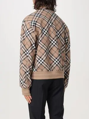 Burberry Checked Bomber Jacket - Beige
