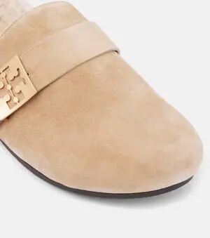 Tory Burch Mellow Shearling-lined Suede Mules - Beige