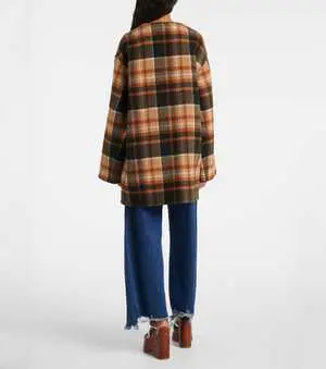Chloé Checked Wool And Silk Coat