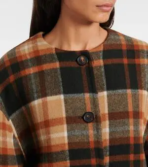 Chloé Checked Wool And Silk Coat