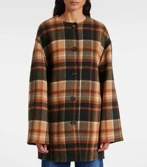 Chloé Checked Wool And Silk Coat