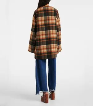 Chloé Checked Wool And Silk Coat