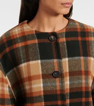 Chloé Checked Wool And Silk Coat
