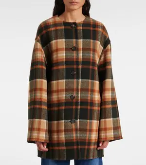 Chloé Checked Wool And Silk Coat